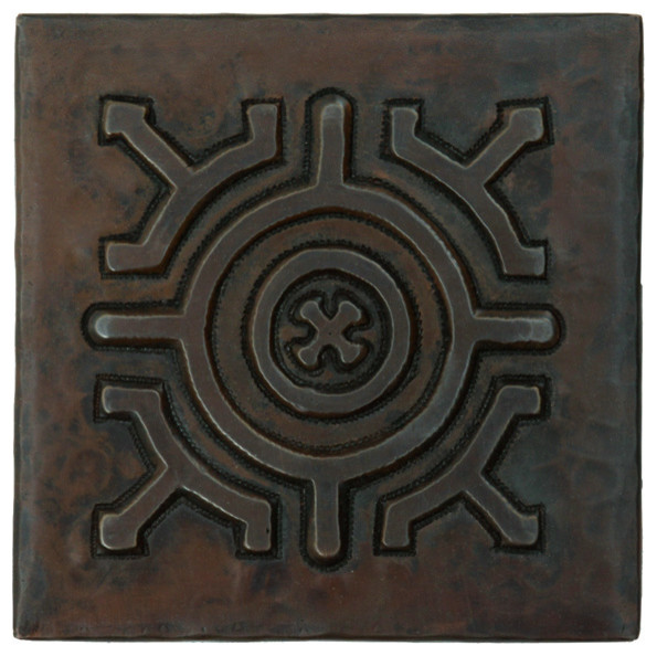 Ornate Fleur De Lis Design Copper Tile, 12x12 - Traditional - Wall And ...