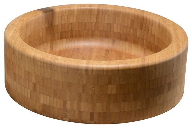 Samos Round Bamboo Vessel Sink - Transitional - Bathroom Sinks - by ...