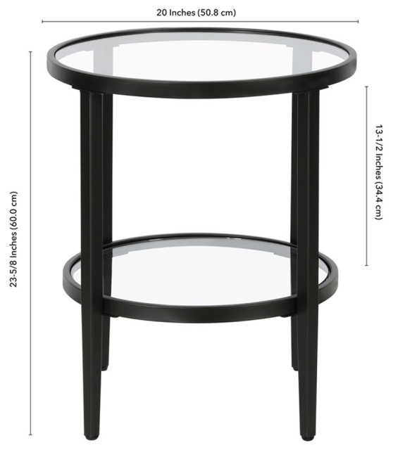 Henn&Hart 19.63" Black Side Table - Transitional - Side Tables And End ...