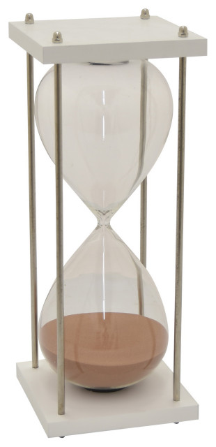 Plutus Brands Wood Glass Sand Timer, Pink Glass - Contemporary ...