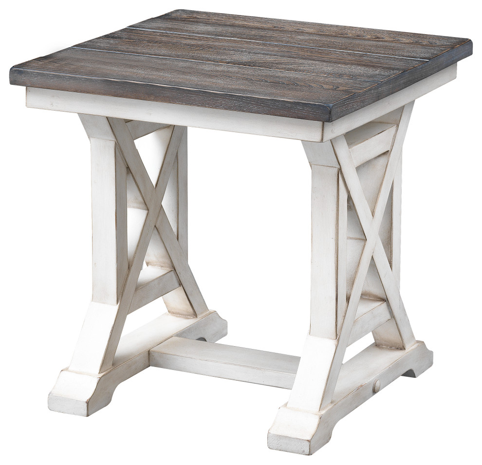 Bar Harbor II Cream End Table - Farmhouse - Side Tables And End Tables ...
