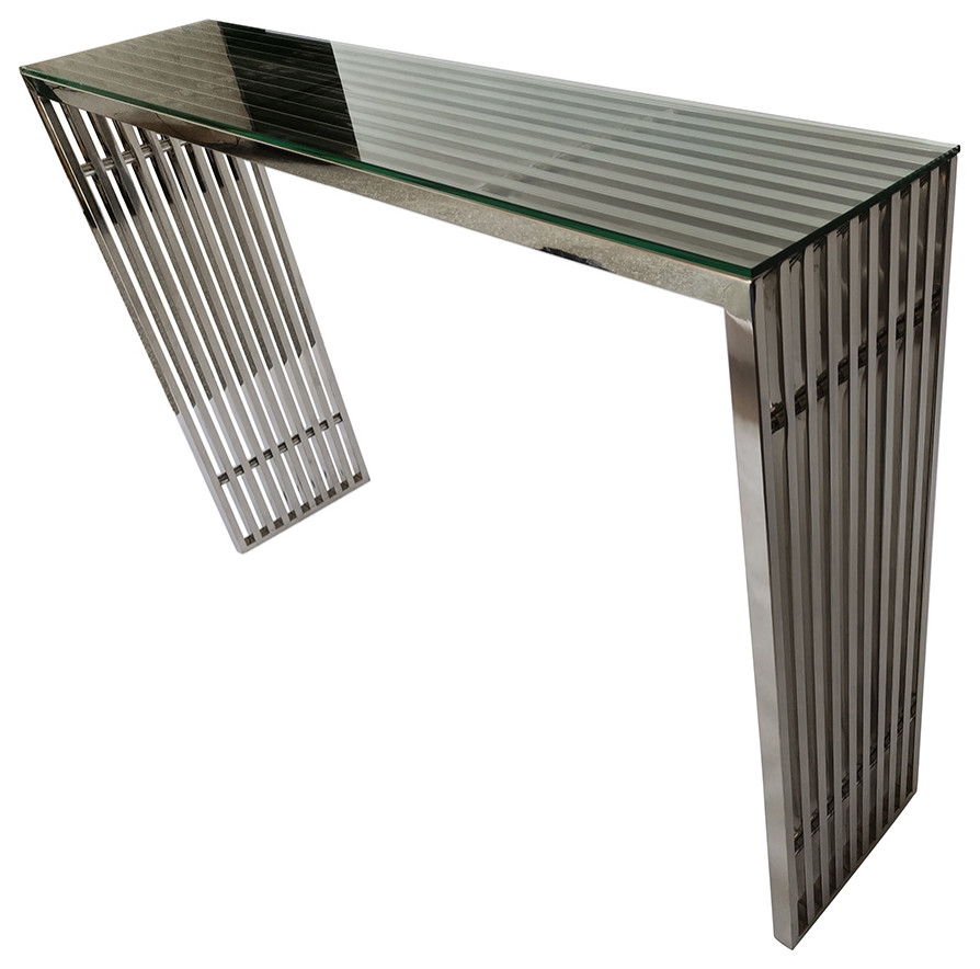 Slate Console Table w/ Glass - Contemporary - Console Tables - by ...