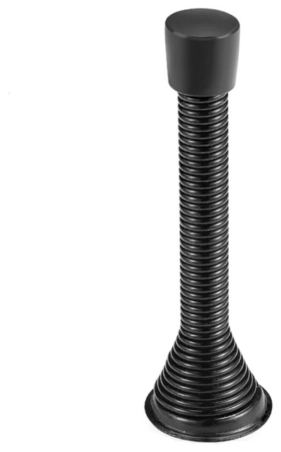 Matte Black Baseboard Spring Door Stop - Transitional - Door Stops - by ...