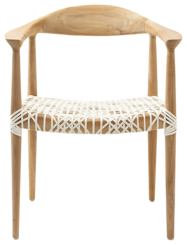 Amie Arm Chair Light Oak/Off White - Midcentury - Armchairs And Accent ...