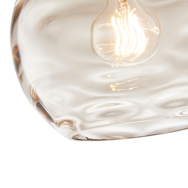 Modern Grey 1-Light Clear Water Ripple Glass Shade Hanging Lamp ...