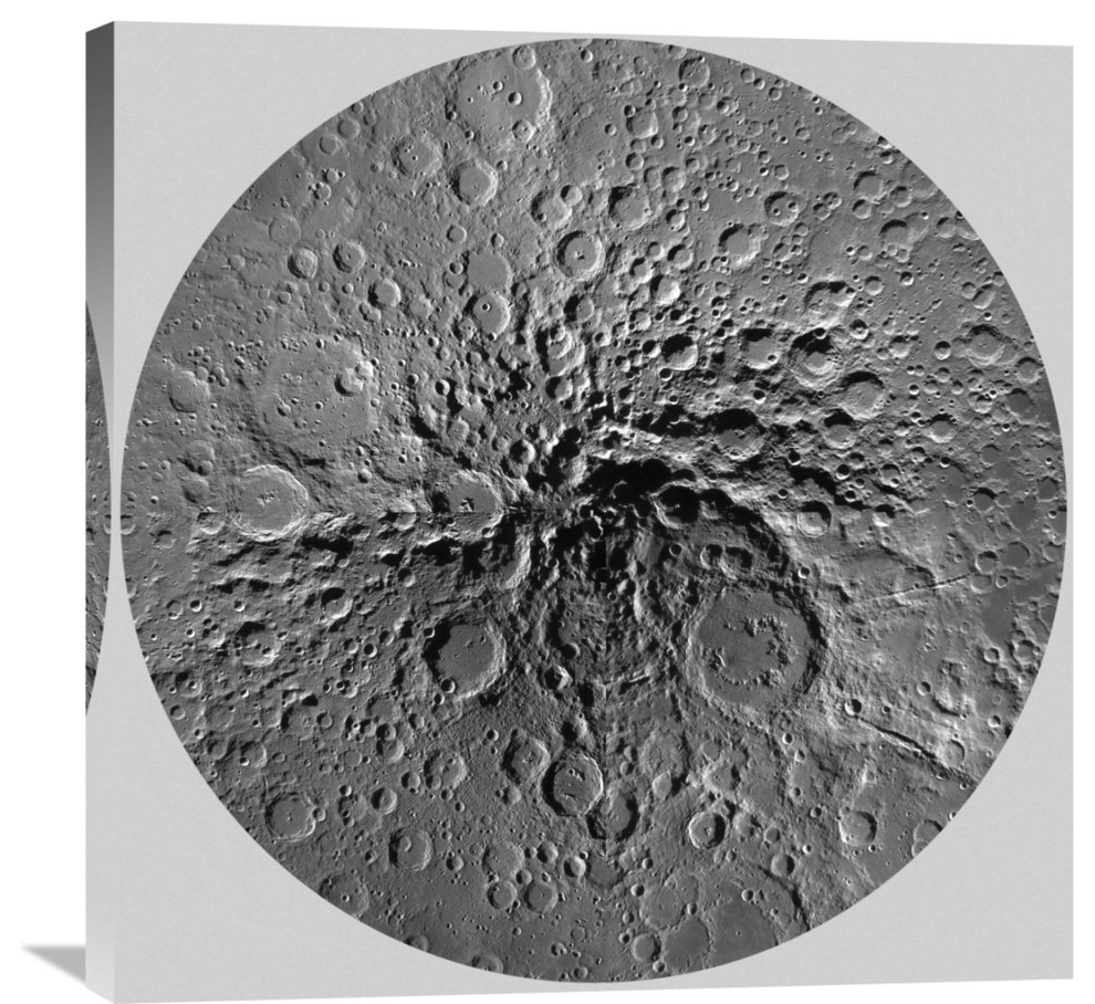 "Unmarked Map of the Moon, South Pole" Artwork, 18" x 18", 30" x 30 ...