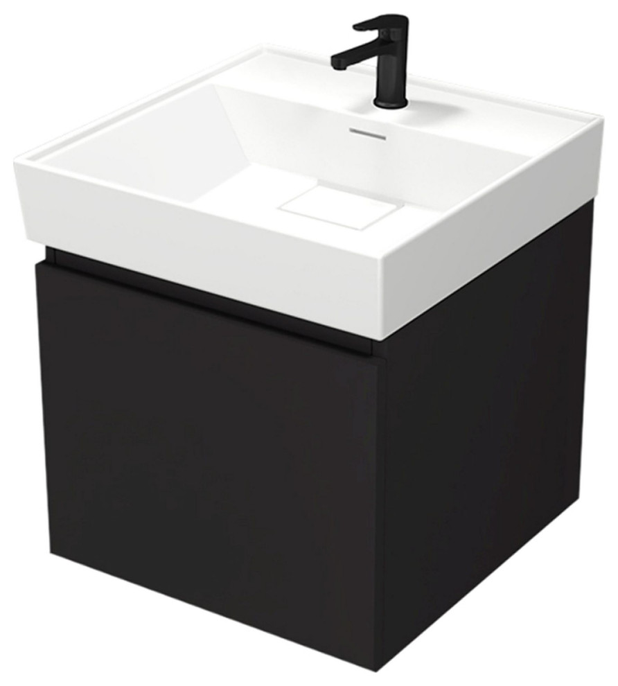 Nameeks Sharp-1919-W Sharp 19" Wall Mounted Single Basin Vanity ...