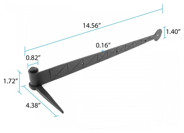 Black Wrought Iron Lift Off Pintle Strap Hinge 14" Door Hinges ...