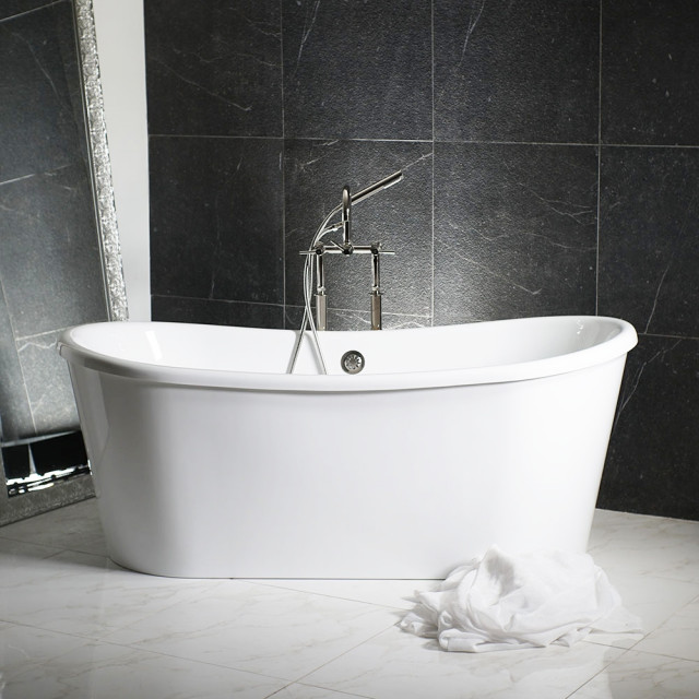 Sansiro Verona-WHSK73' 73" Acrylic French Bateau Skirted Tub White w ...