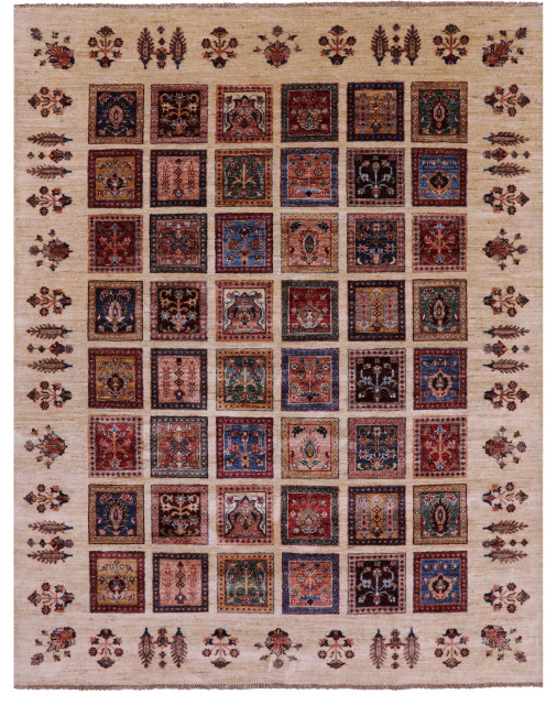 Handmade Persian Garden Design Wool Rug 5' 11" X 7' 6" - Q18309, 5' 11 ...