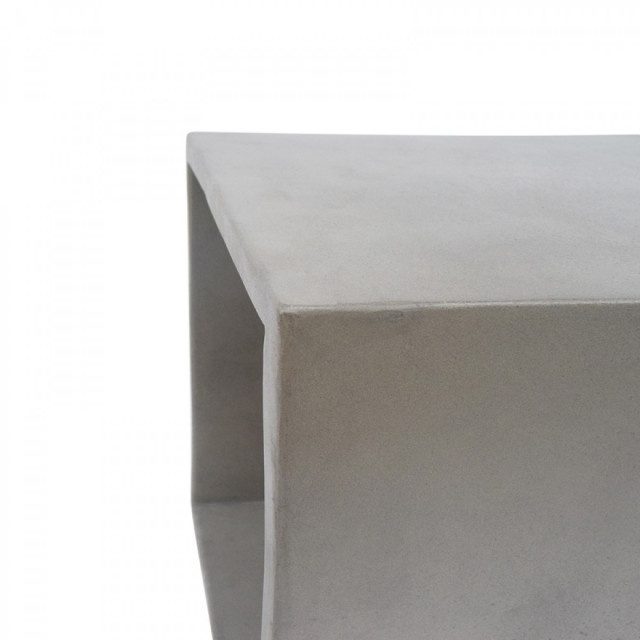 Minimalist Dark Gray Concrete Open Cube End or Side Table ...