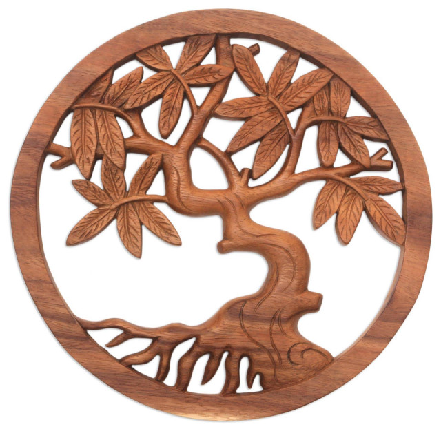 NOVICA Independent Tree And Wood Relief Panel - Contemporary - Wall ...