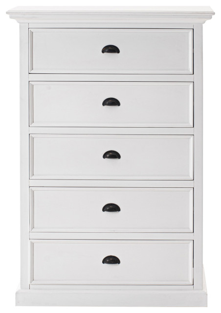 Classic White Five Drawer Dresser - Traditional - Dressers - by ...