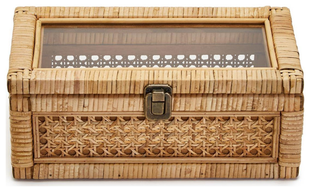 Two's Company 53698 Small Hand-Crafted Rattan Decorative Desktop Box ...