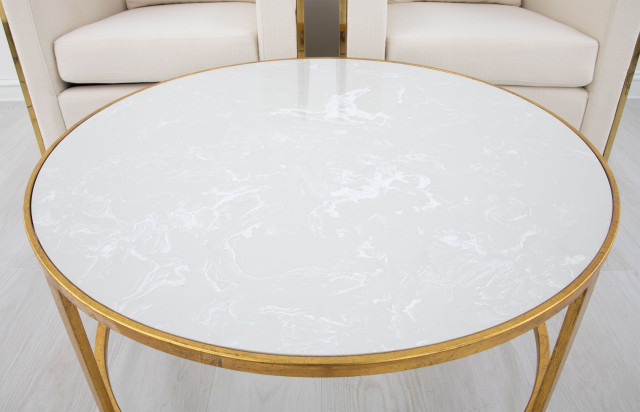 Augustine Silver Round Coffee Table - Contemporary - Coffee Tables - by Lillian Home | Houzz
