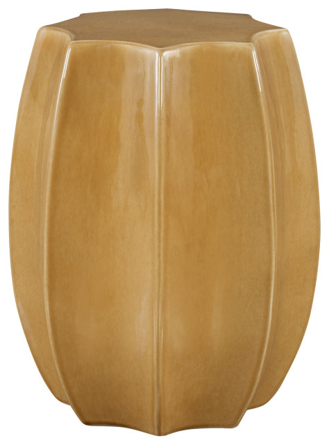 Uttermost Sunrise Amber Gloss Scalloped Garden Stool - Contemporary ...