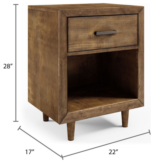 Silas Retro Mid-Century Wood Night Stand - Midcentury - Nightstands And ...