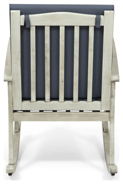Beulah Outdoor Acacia Wood Rocking Chair - Farmhouse - Outdoor Rocking ...