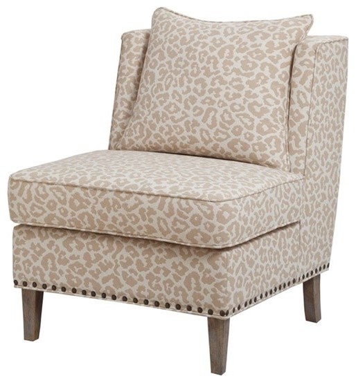 Madison Park Dexter Armless Accent Chair, Leopard Print - Transitional ...