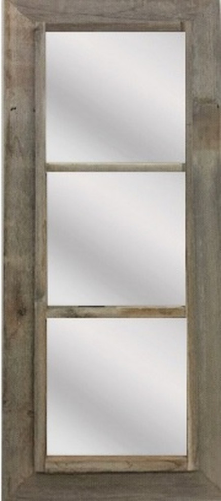 Rustic Mirror, Window Pane Barnwood Mirror, 3 Panes - Rustic - Wall ...