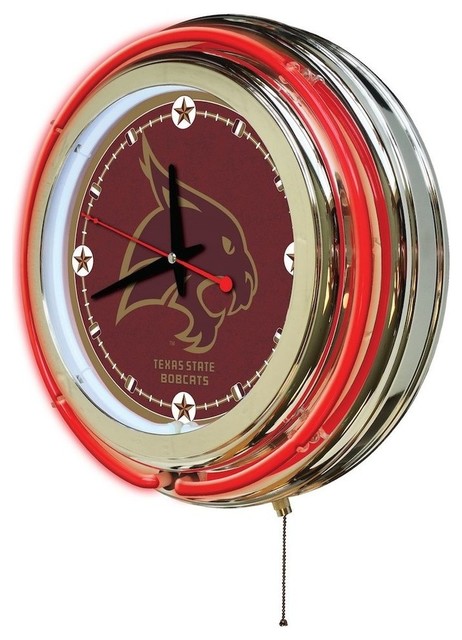 Texas State Neon Clock - Contemporary - Wall Clocks - by Bison Commerce ...