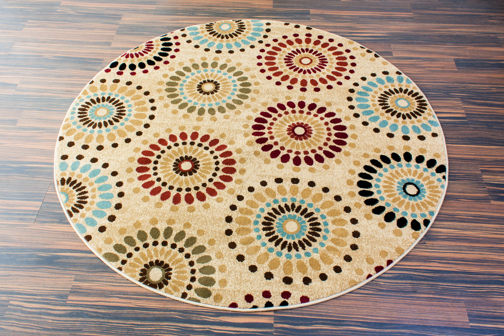 Well Woven Barclay Orchid Fields Rug, Ivory, 2'3"x3'11", 5'3" Round ...