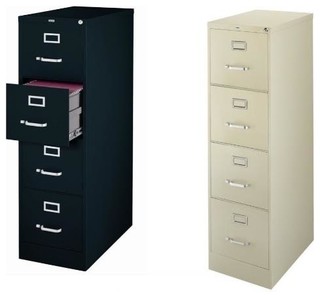 2500 Series 2 Piece Value Pack 4 Drawer Filing Cabinet in Black and ...