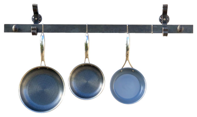 Rail Anchor Pot and Pan Rack, Wall Mounted - Industrial - Pot Racks And ...
