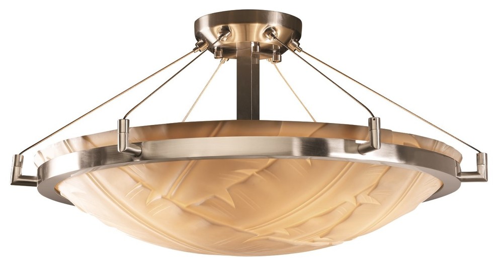 Justice Designs Porcelina 24" Round Semi-Flush Bowl With Ring, Brushed ...