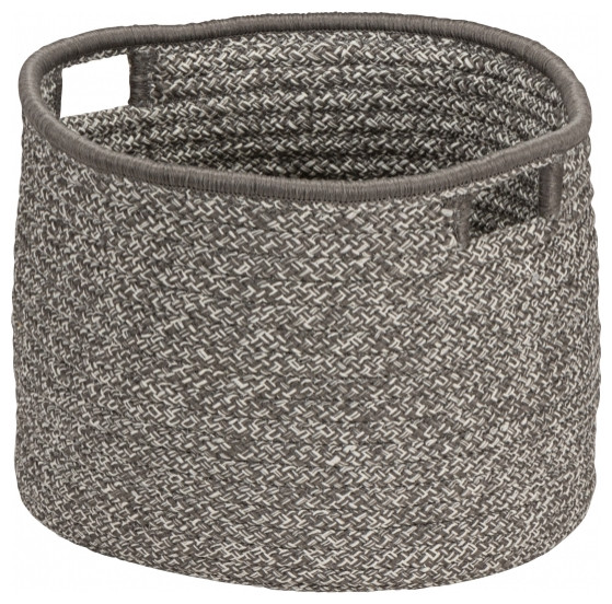 Casablanca Basket - Grey 15"x15"x12", Round, Braided - Contemporary ...
