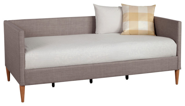 Benzara BM261847 Daybed With Wooden Frame and Fabric Upholstery, Dark ...