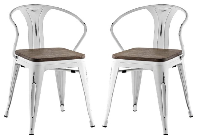 Promenade Bamboo Dining Chair Set of 2 - Industrial - Dining Chairs ...