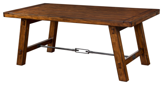 74" Rustic Farmhouse Solid Wood Rectangle Dining Table for 6 or 8 ...