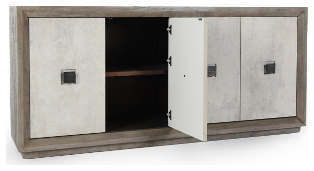 Denver Distressed Gray Sideboard Buffet by Kosas Home, 4-Door ...