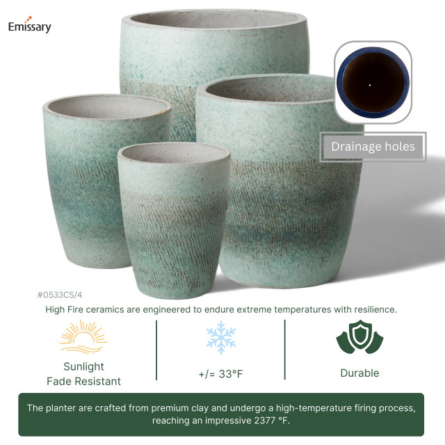 Bullet Planter Coastal Splash - Farmhouse - Outdoor Pots And Planters ...