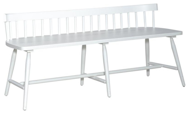 Low Back Spindle Bench Contemporary White - Contemporary - Accent And ...