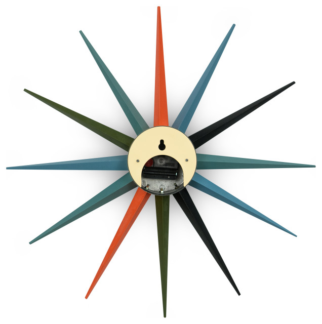 LeisureMod Maxi Modern Star Shaped Silent Non-Ticking Wall Clock ...