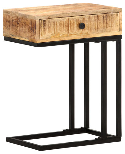 vidaXL Side Table U-Shaped End Table Living Room Coffee Table Solid ...