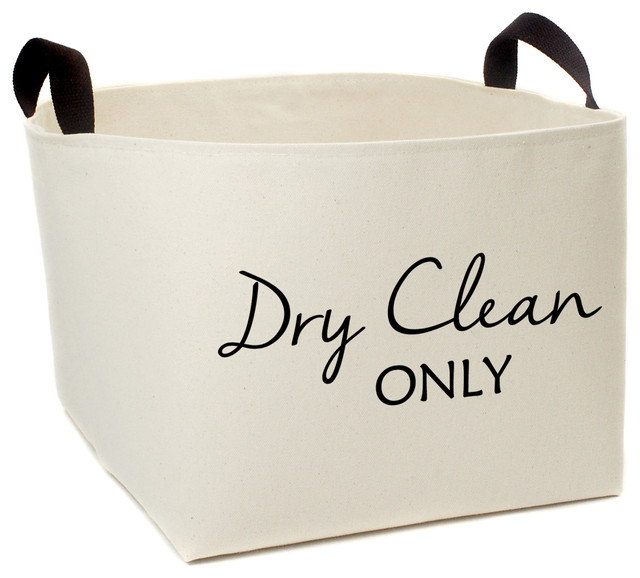 Dry Clean Only Canvas Laundry Basket - Contemporary - Hampers - by A ...