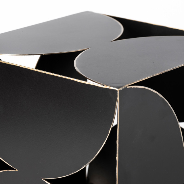 Darren, Small 6"x6" Black Metal Decorative Cube - Industrial ...