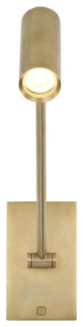 The Ponte Task Wall Sconce, 1-Light, LED, Natural Brass, 5"H - Modern ...