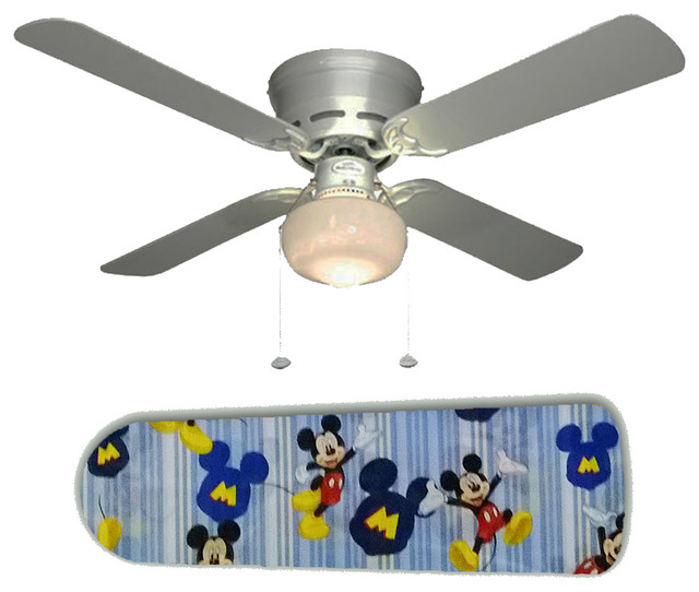 Mickey Mouse Stripes 42" Ceiling Fan and Lamp - Contemporary - Ceiling ...