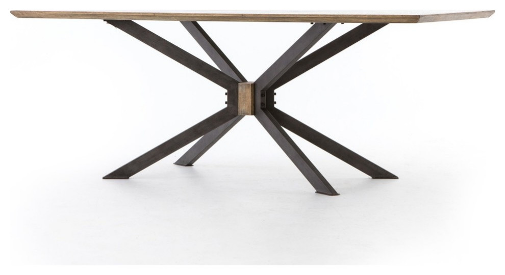 Quad Dining Table, Bright Brass, 79" - Industrial - Dining Tables - by ...