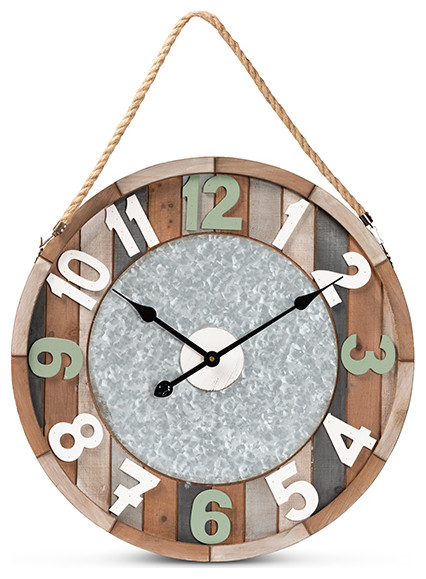 Garrison Vintage Farmhouse Silver Metal and Multicolored Wood Wall ... Garrison Vintage Farmhouse Silver Metal and Multicolored Wood Wall ...