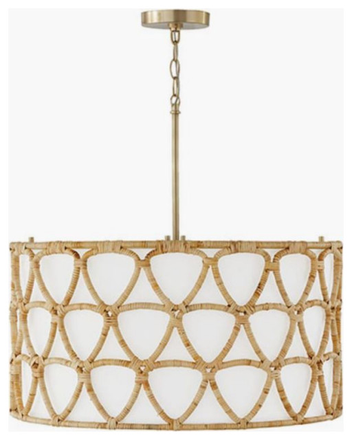 Capital Lighting 347241 Tulum 4 Light 25"W Drum Chandelier - Tropical ...