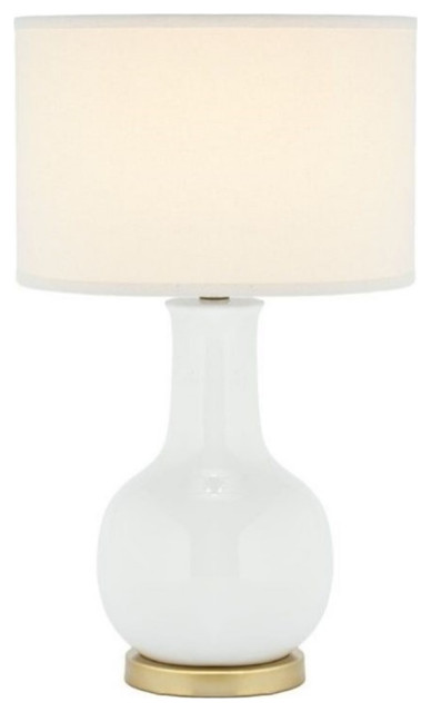 Safavieh Judy Ceramic Lamp in White with White Shade - Transitional ...