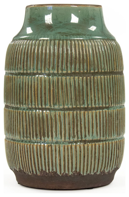 Distressed Green Vase - Farmhouse - Vases - by Hudson Home Decor | Houzz