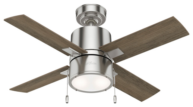 Hunter 42" Beck Brushed Nickel Ceiling Fan With LED Light Kit and Pull ...