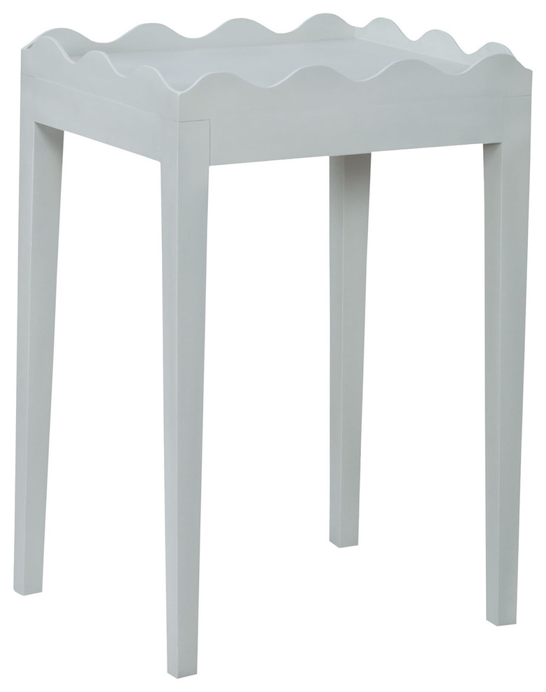 Scalloped Manor Accent Table, Grain De Bois Griege - Transitional ...