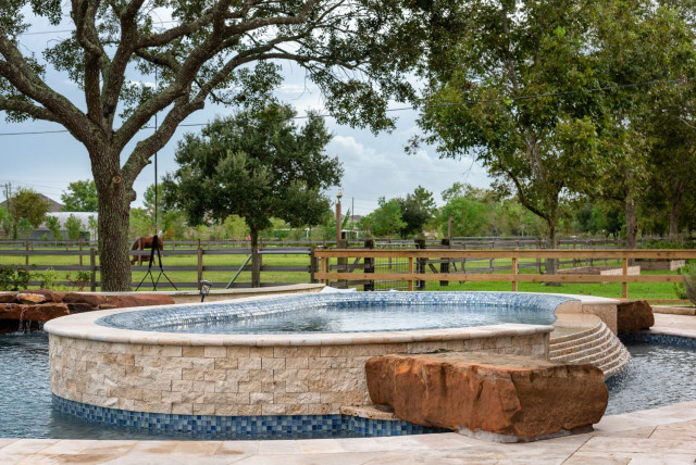 Lagoon Pool on The Farm - Traditional - Pool - Houston - by Tipton ...